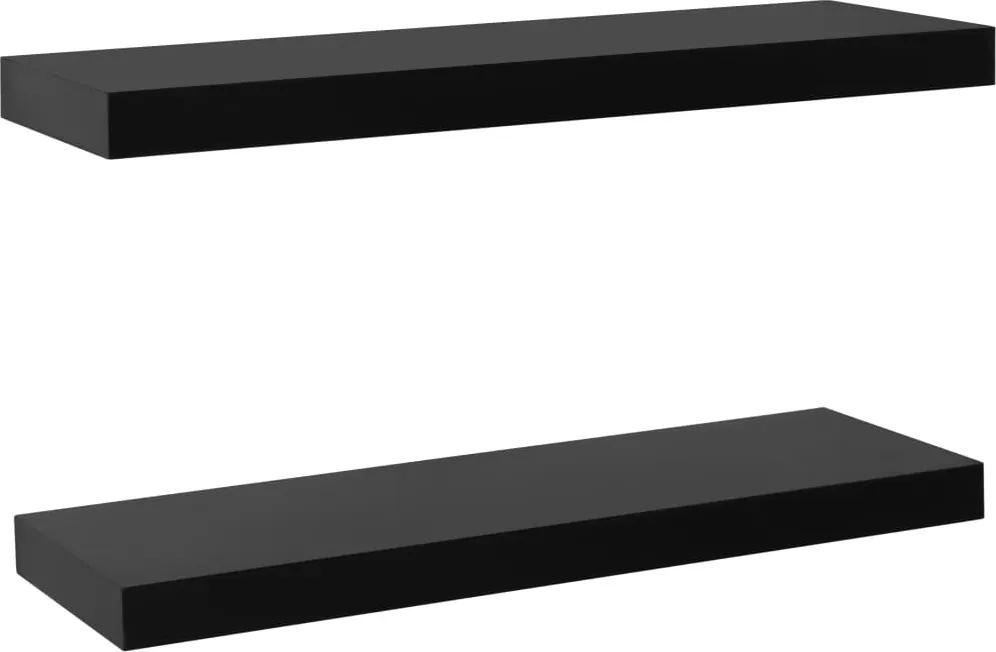 vidaXL Plovoucí nástěnné police 2 ks černé 60 x 20 x 3,8 cm [288201]