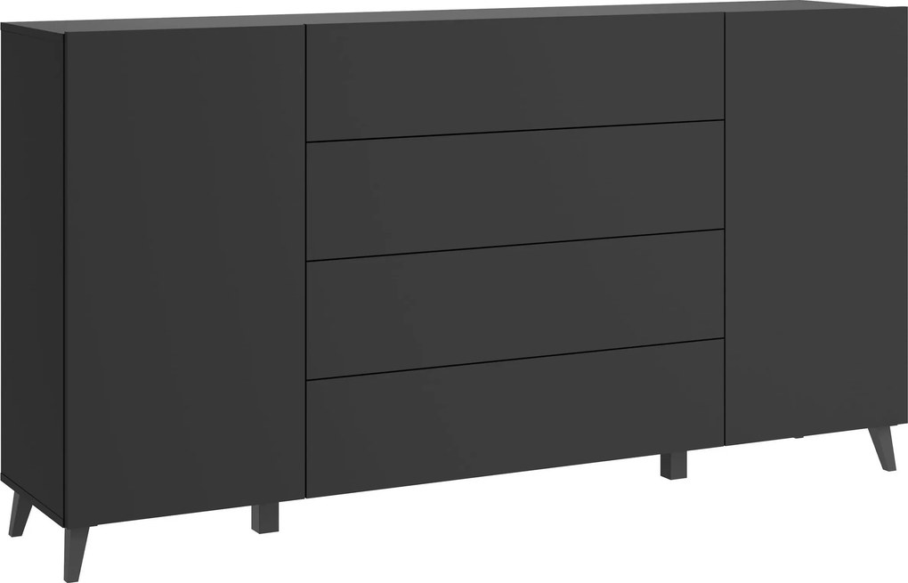 XXXLutz ŠIROKÁ KOMODA, černá, 180/95,4/39 cm P & B - Online Only komody - 002778011402