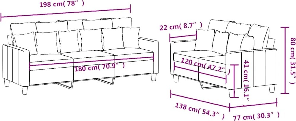 2dílná sedací souprava s poduškami černá textil 3201668