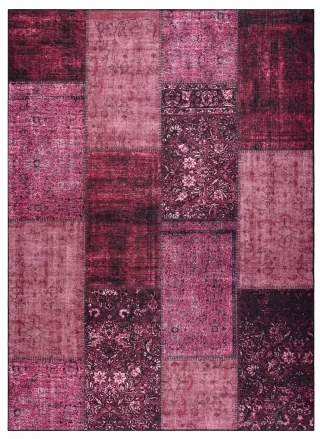 koberec ANTIKA 127 tek, moderní patchwork, řecký omyvatelný růžový velikost 160x220 cm | krásné koberce cz