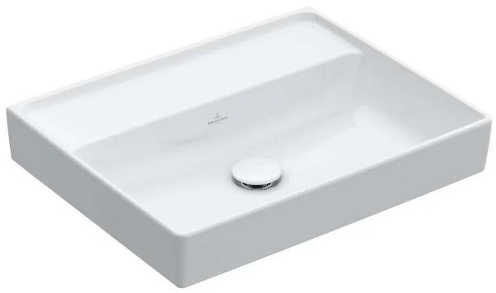 Villeroy & Boch Collaro - Umyvadlo 55x44 cm, bez přepadu, bez otvoru pro baterii, CeramicPlus, Stone White 4A3358RW
