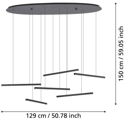 Eglo 39915 - LED Stmívatelný lustr na lanku LINDOZA 6xLED/8,4W/230V 3000K
