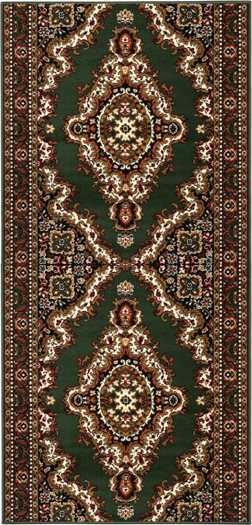 Alfa Carpets, Běhoun na míru TEHERAN T-102 green, šíře 120 cm, zelená, chodba / předsíň