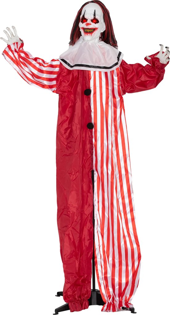 Outsunny 165 cm Halloween dekorace Halloween klaun s LED světly, zvuková funkce, efekty těla