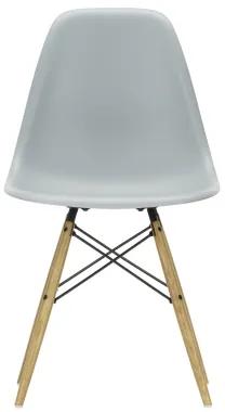 Eames Plastic Chair DSW medový jasan šedá černé na tvrdou podlahu Vitra
