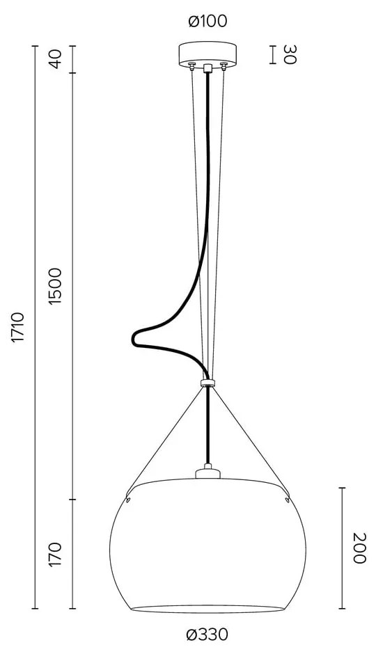 Černé závěsné svítidlo s detaily ve stříbrné barvě Sotto Luce MYOO Elementary