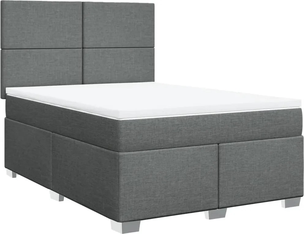 Box spring postel s matrací tmavě šedá 160x200 cm textil 3292833