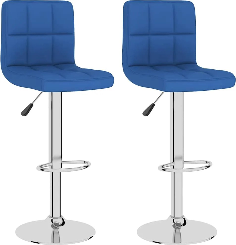 Barové židle 2 ks modré textil 334243