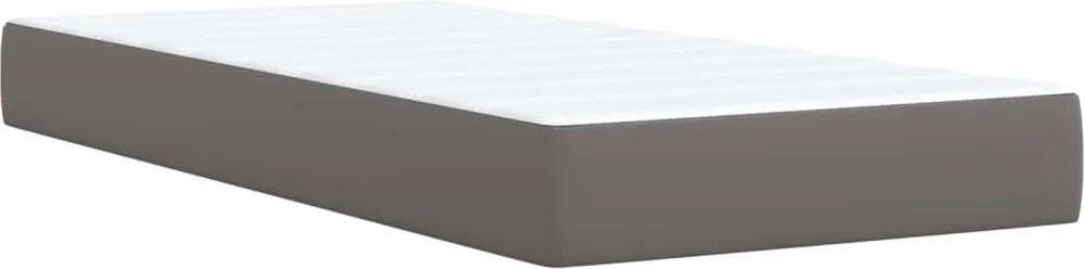 Box spring postel s matrací šedá 80 x 200 cm umělá kůže 3290698