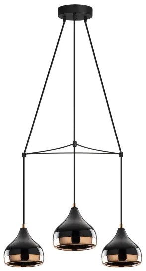 Lustr na lanku YILDO 3xE27/40W/230V černá/měděná
