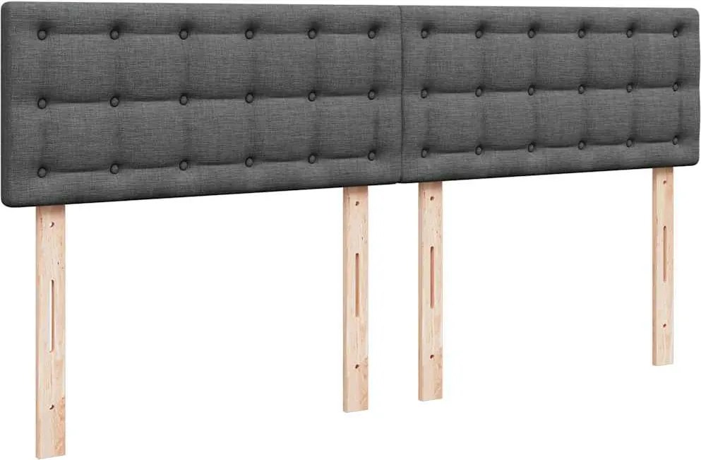 Box spring postel s matrací tmavě šedá 200x200 cm textil 3287578