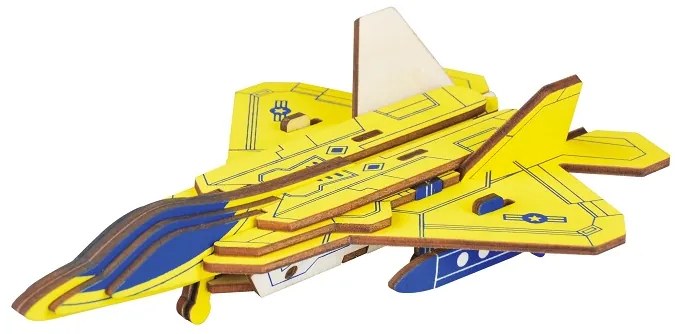 Woodcraft Dřevěné 3D puzzle Stíhačka F22 raptor