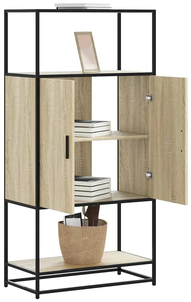 Skříň highboard dub sonoma 68x35x139 cm kompozitní dřevo a kov