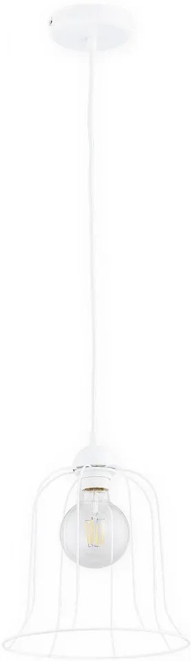 LEMIR O2711 W1 BIA DZWONEK - Retro závěsné svítidlo v bílé barvě