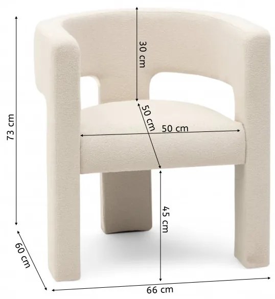 Světle béžové designové křeslo ALPAH E