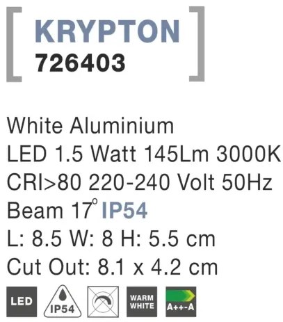 Venkovní LED svítidlo Krypton 85 bílé