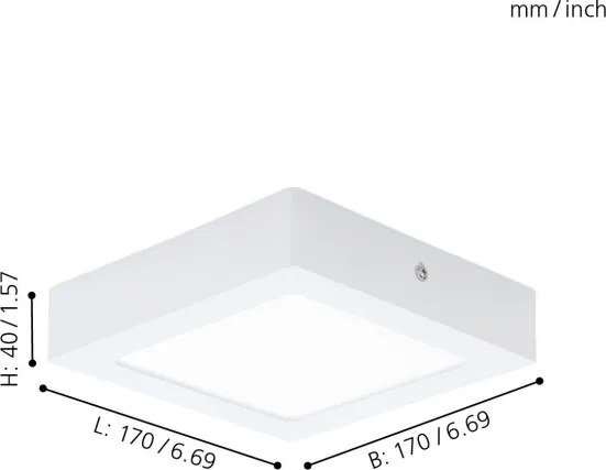 Eglo 94073 - LED stropní svítidlo FUEVA 1 LED/10,95W/230V