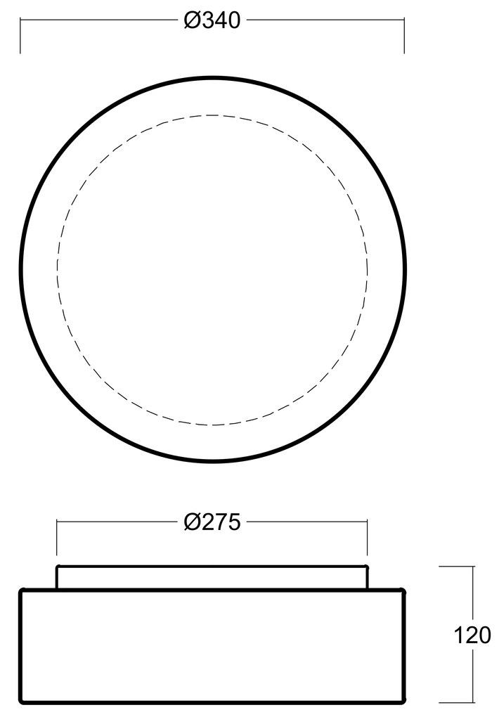 Osmont 67000 Eris 2, kulaté stropní svítidlo z triplexového skla LED 14W 3000K, prům. 34cm, IP43