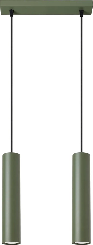 Sollux Lighting Závěsná lampa LAGOS 2 olivově zelená