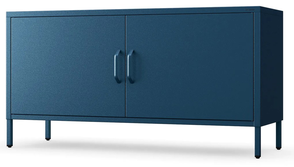 TV skříňka kovová na nožičkách námořnická modrá, 1150x595x400 mm: ROSA Modern