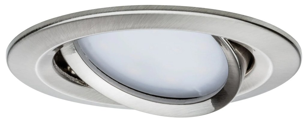 Paulmann 93447 LED Coin Nova round, set kulatých bodovek v úpravě broušená ocel, 3x6,5W LED 2700K, prům.8,4cm
