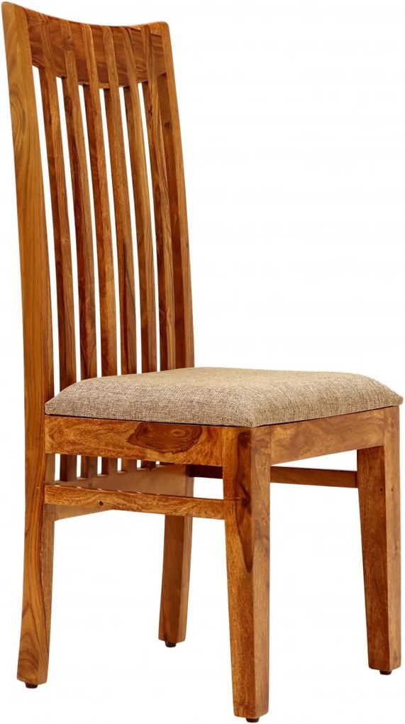 Židle Gani s polstrovaným sedákem z indického masivu palisandr Světle medová