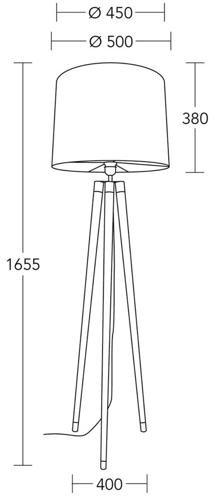 HerzBlut Briany stojací lampa, dub olejovaný