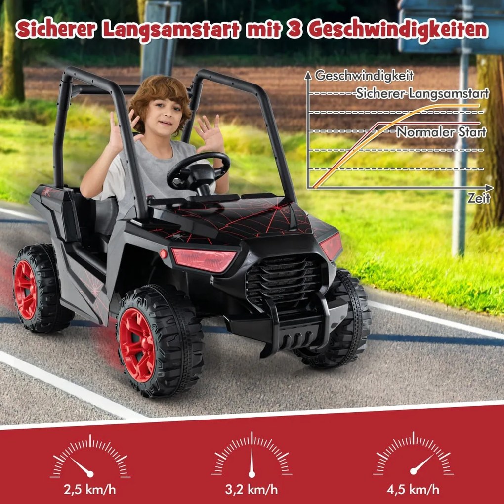 Costway Dětské elektrické autíčko s 2,4 G dálkovým ovládáním 24 V – černý
