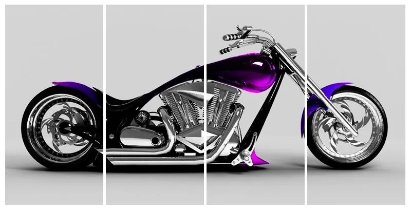 Obraz motorky s fialovým detailem (160x80 cm), 40 dalších rozměrů