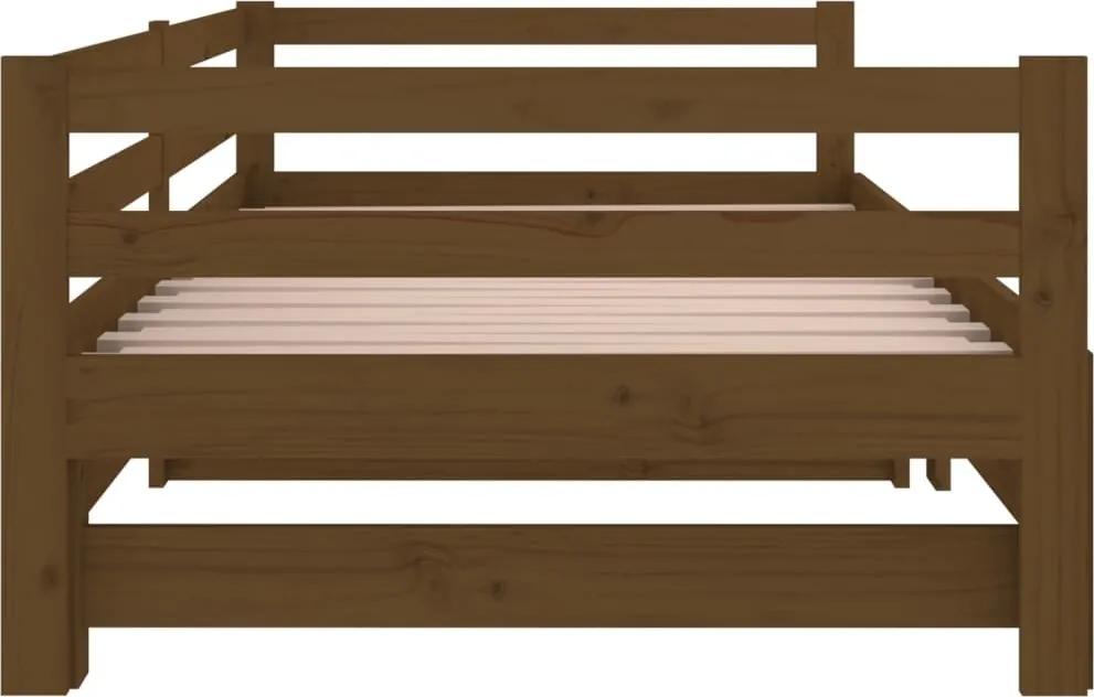 vidaXL Výsuvná postel 2x (90 x 190) cm masivní borovice [814657] Barva: medová hnědá