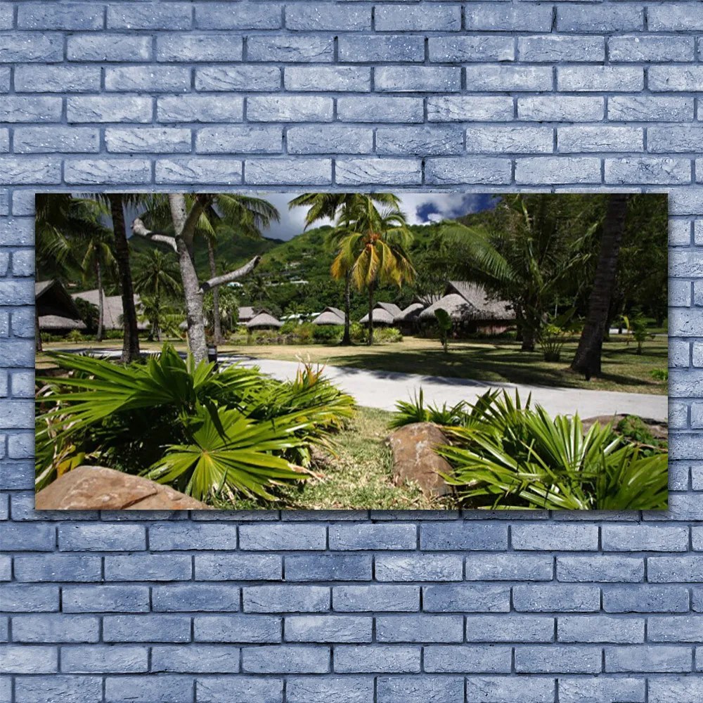 akrylový obraz Listy Palmy Stromy Příroda 120x60 cm