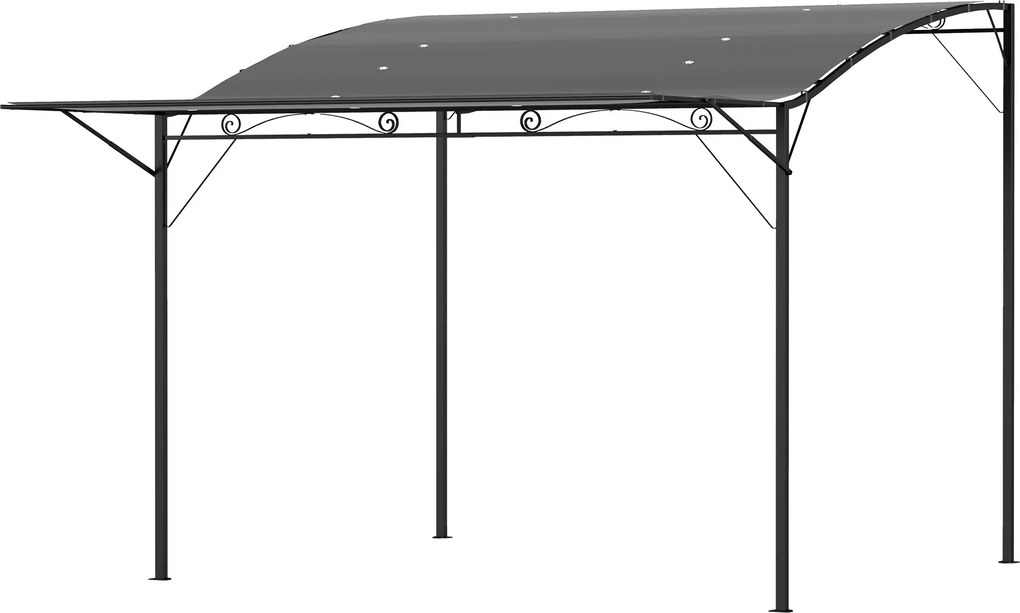 Outsunny pergola 3 x 2,5 m se stavitelnou střechou — ocelový rám, tmavě šedý polyesterový baldachýn | Aosom