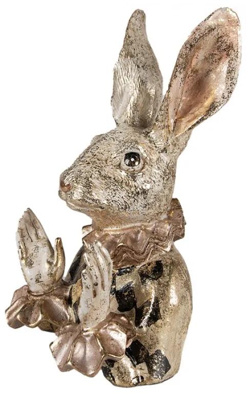 Dekorace busta zajíc se zlatou patinou – 14x13x24 cm