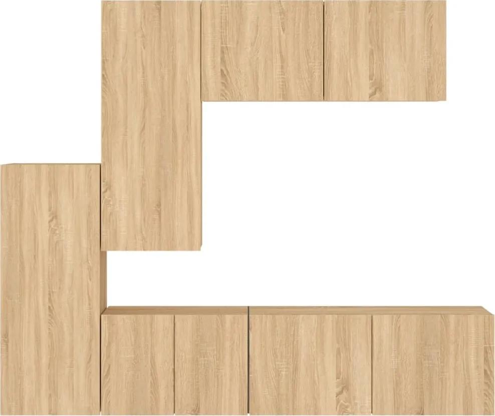 vidaXL 5dílná obývací stěna kompozitní dřevo [3216491] Barva: šedá sonoma