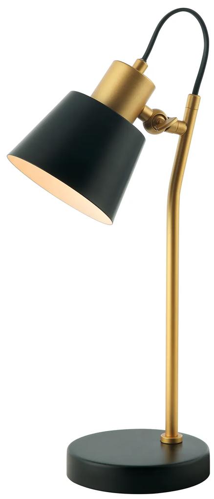 Zambelis 20217 stolní lampa, černá/zlatá, 1xE14, 42cm