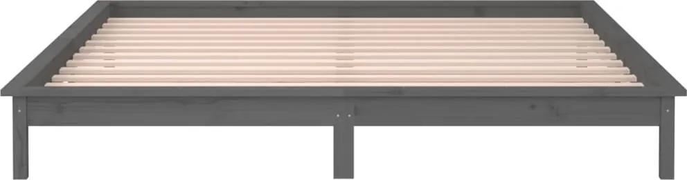 vidaXL Rám postele s LED světlem 135x190 cm Double masivní dřevo [820648] Barva: Bílá