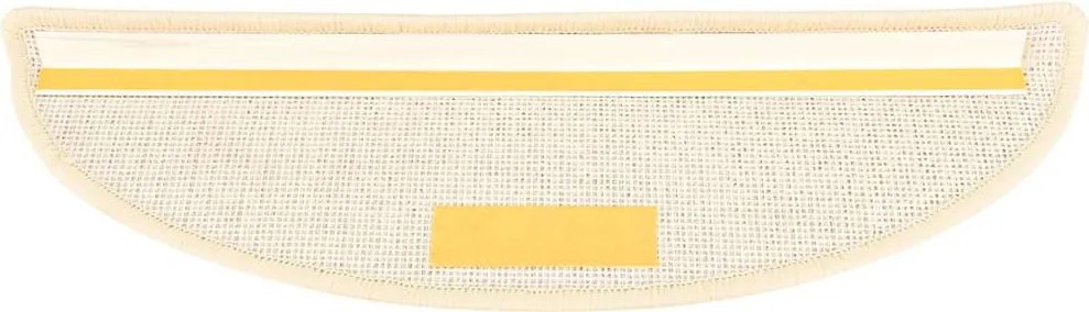 Schodové rohože 15 ks 56 x 17 x 3 cm bílé a hnědé, půlkulaté 149852