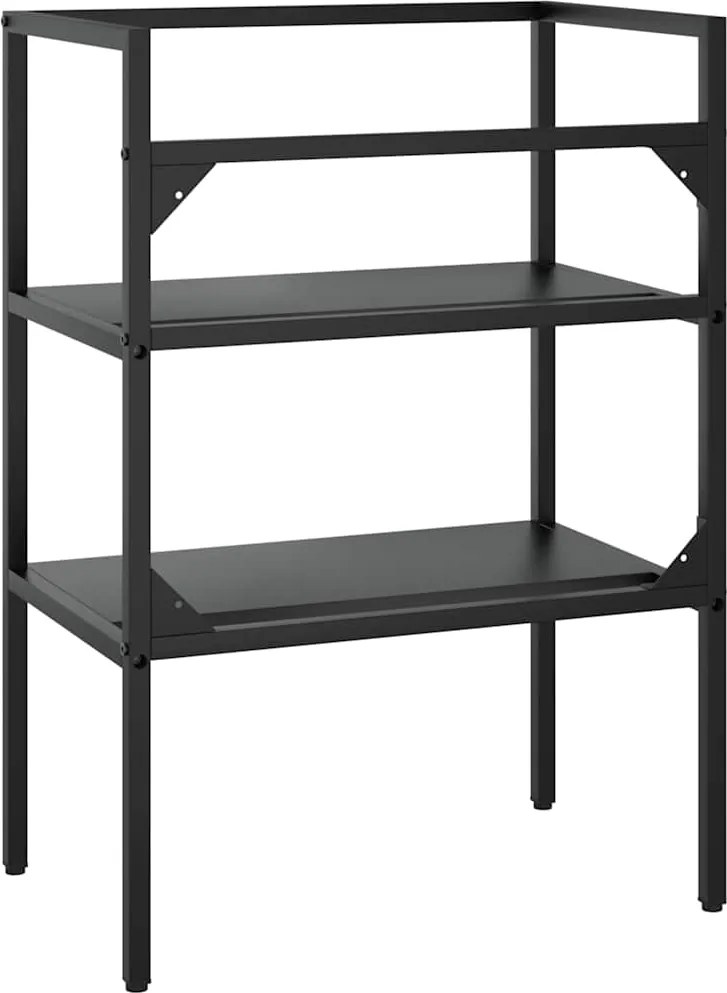 Koupelnový regál pod umyvadlo černý 59 x 38 x 83 cm železo 338488