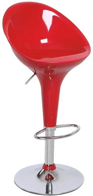 Barová židle ALBA NOVA  | plast červená, chrom