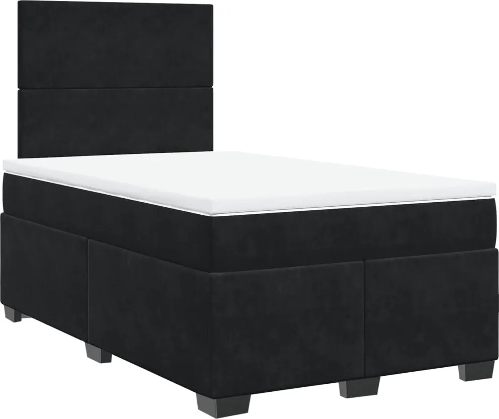 Box spring postel s matrací černá 120 x 200 cm samet 3293178