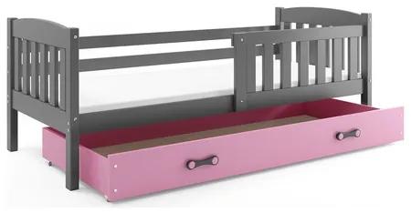 Dětská postel KUBUS s úložným prostorem 80x160 cm - grafit Ružové