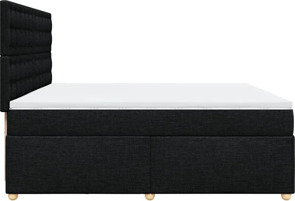 Box spring postel s matrací černá 200x200 cm textil 3293703