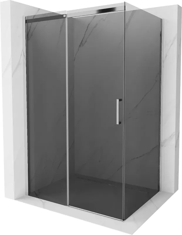 Mexen Omega sprchový kout 140x90cm, 8mm sklo, chromový profil-šedé sklo, 825-140-090-01-40