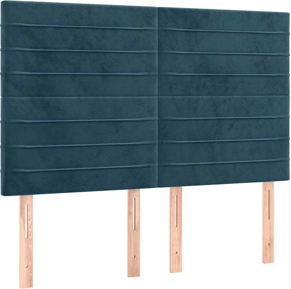 Box spring postel s matrací tmavě modrá 140x190 cm samet 3129271