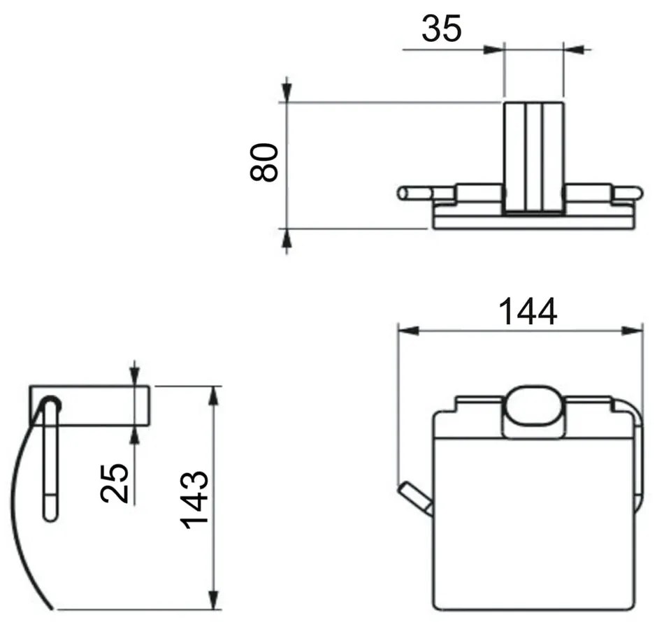 Matně černý nástěnný mosazný držák na toaletní papír Flori – Sapho