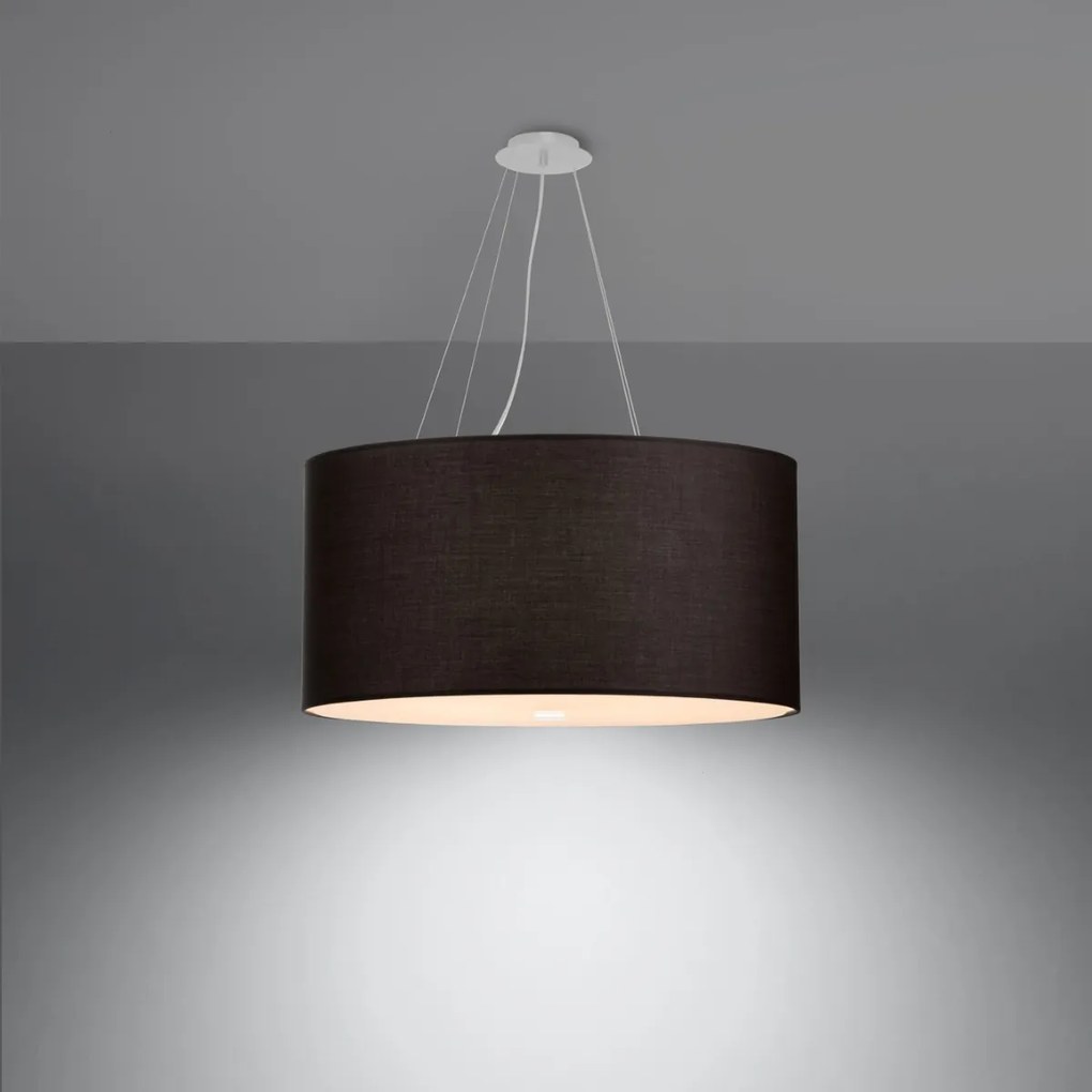 Závěsné svítidlo Otto, 1x černé textilní stínítko, (bílé sklo), (fi 60 cm)