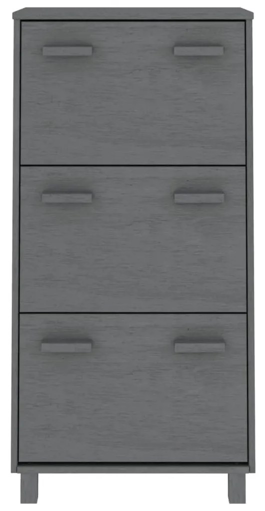 Botník HAMAR tmavě šedý 59,5 x 35 x 117 cm masivní borovice - Default Title