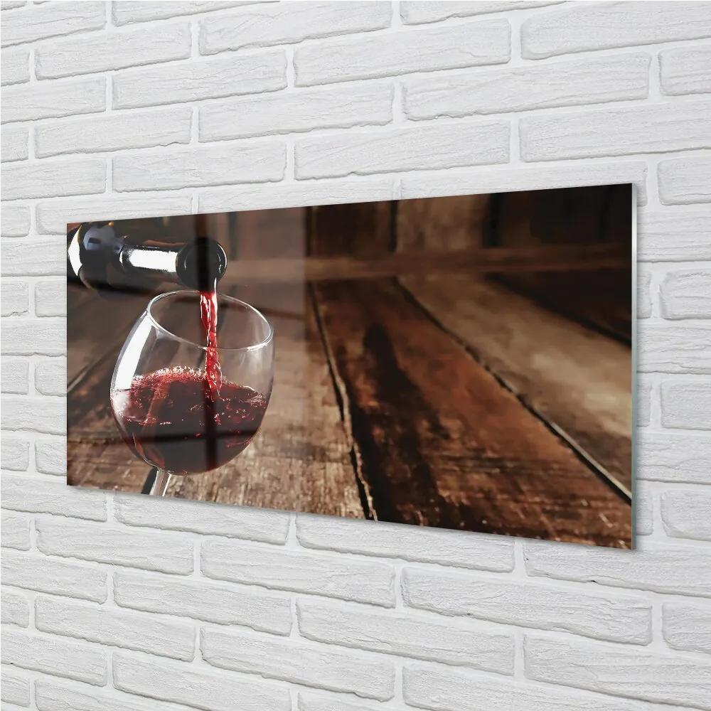 Obraz na skle Desky sklenice na víno 100x50 cm