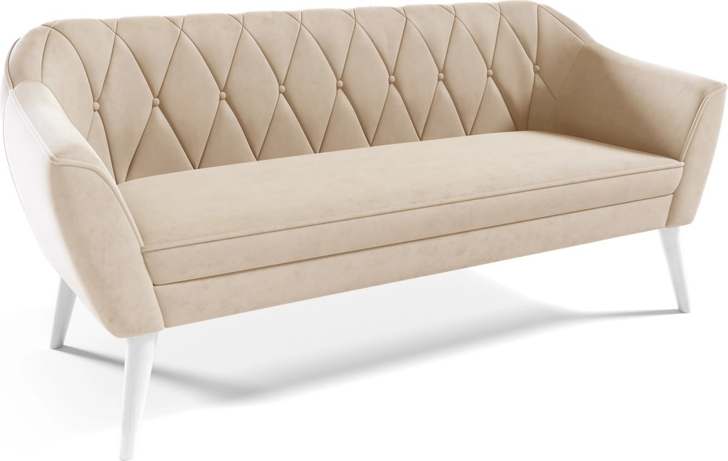 Eka Pohovka KARO, 180 cm Látka Velutto: Šedá (Velutto 18), Výběr nohou: Černé