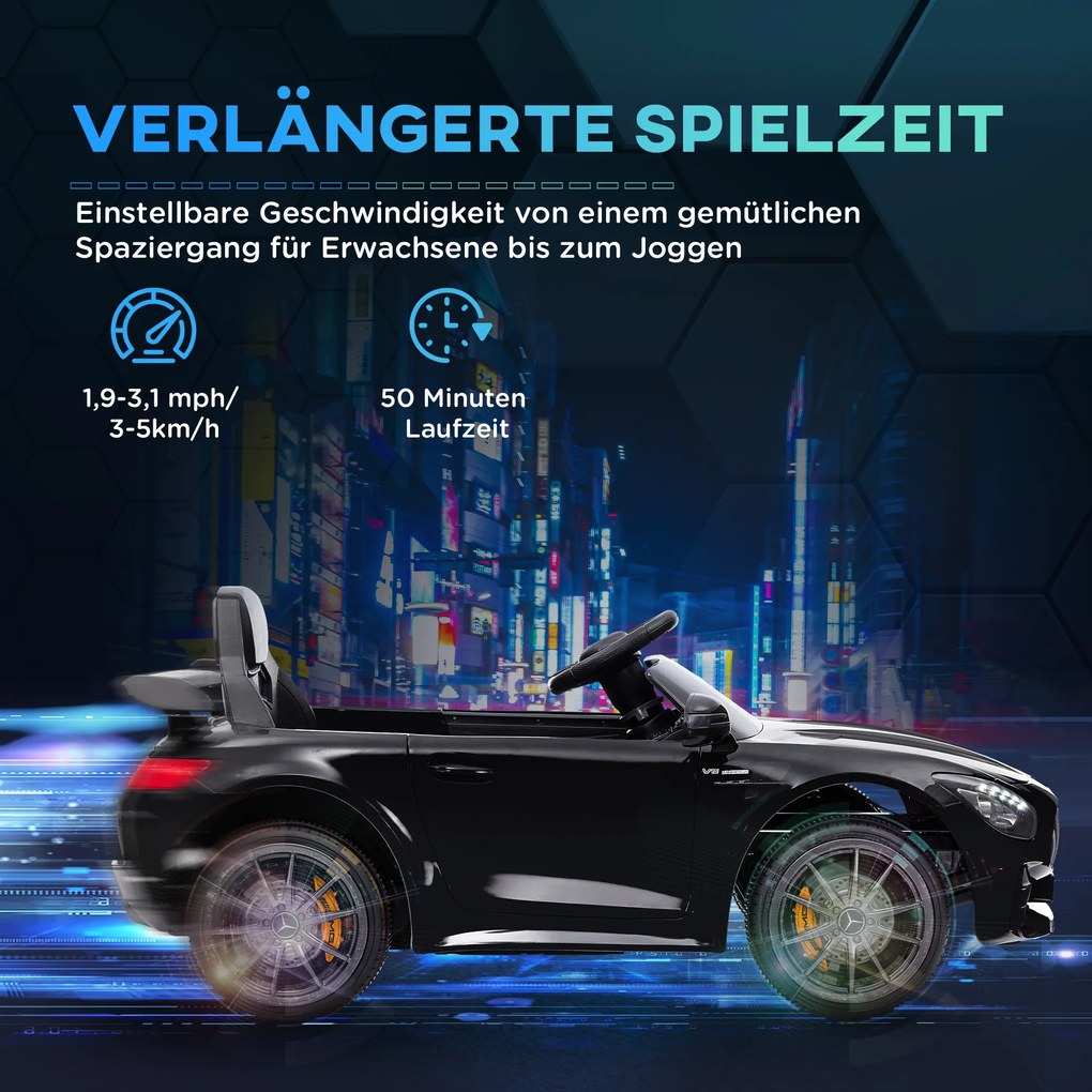 AIYAPLAY dětské elektrické autíčko 12 V dětské autíčko s dálkovým ovládáním 2.4G, USB, MP3, hudba, elektrické vozidlo se světly, měkký start, funkce …